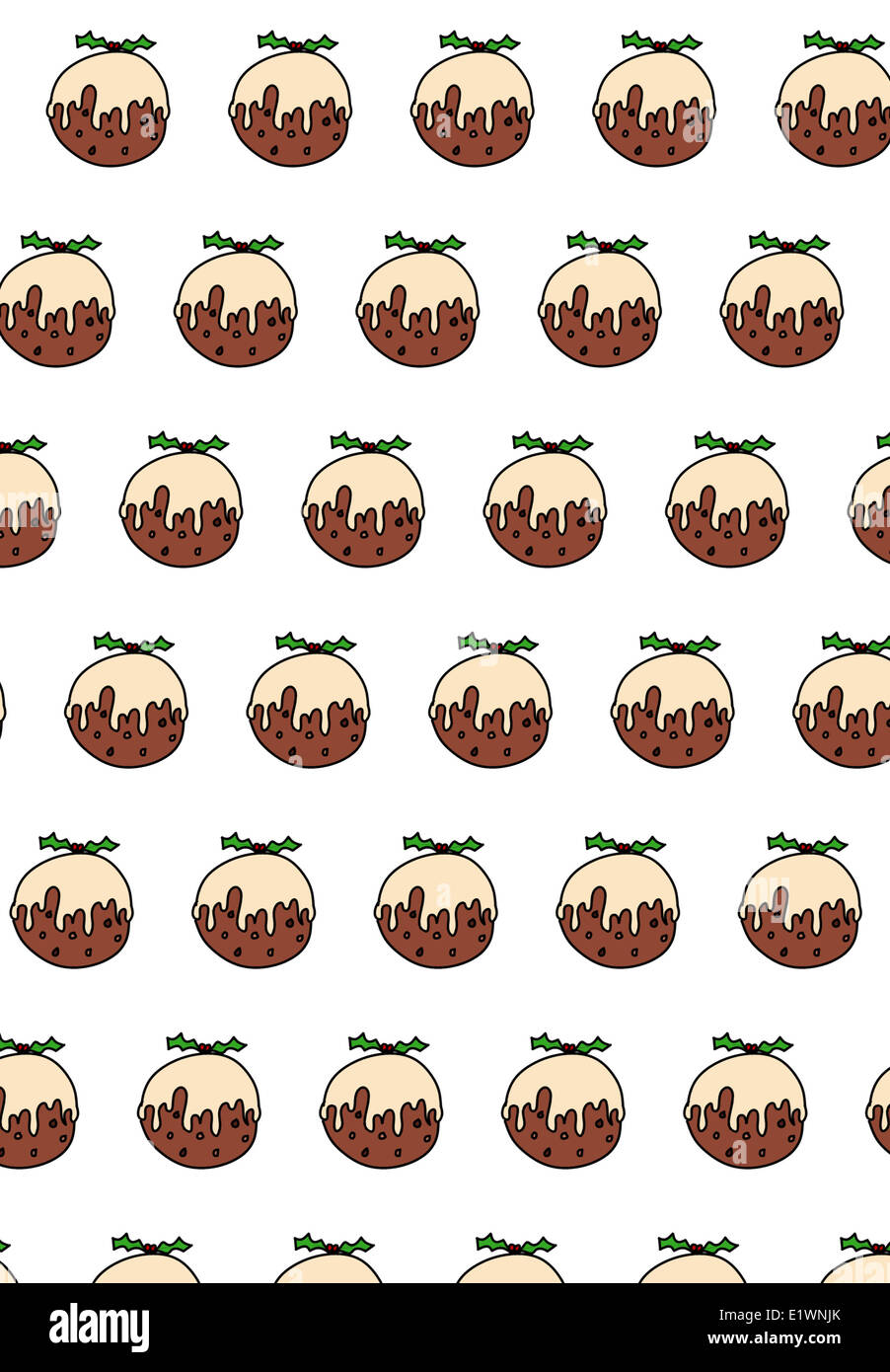 Illustration of Christmas pudding wallpaper Stock Photo - Alamy