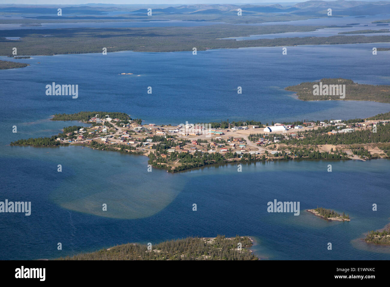 An aerial view of Gameti, (formerly Rae Lakes,) Northwest Stock Photo ...