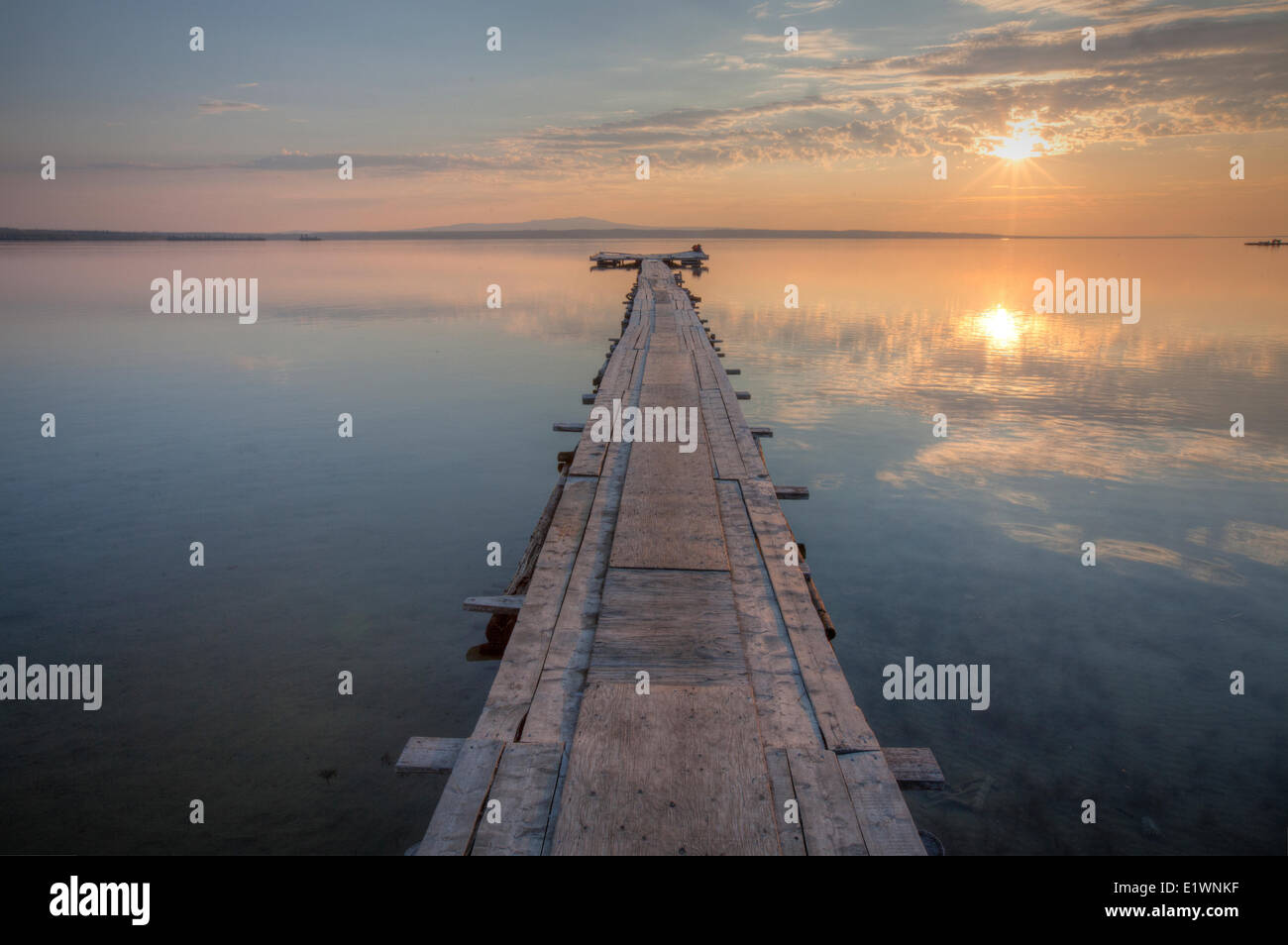 Sunset over Colville Lake, Northwest Territories, Canada Stock Photo ...