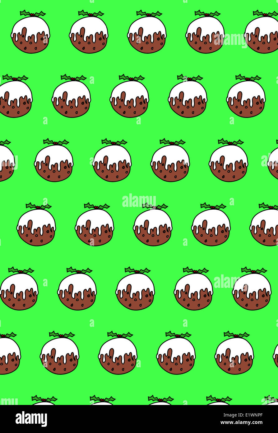 Illustration of Christmas pudding wallpaper Stock Photo - Alamy