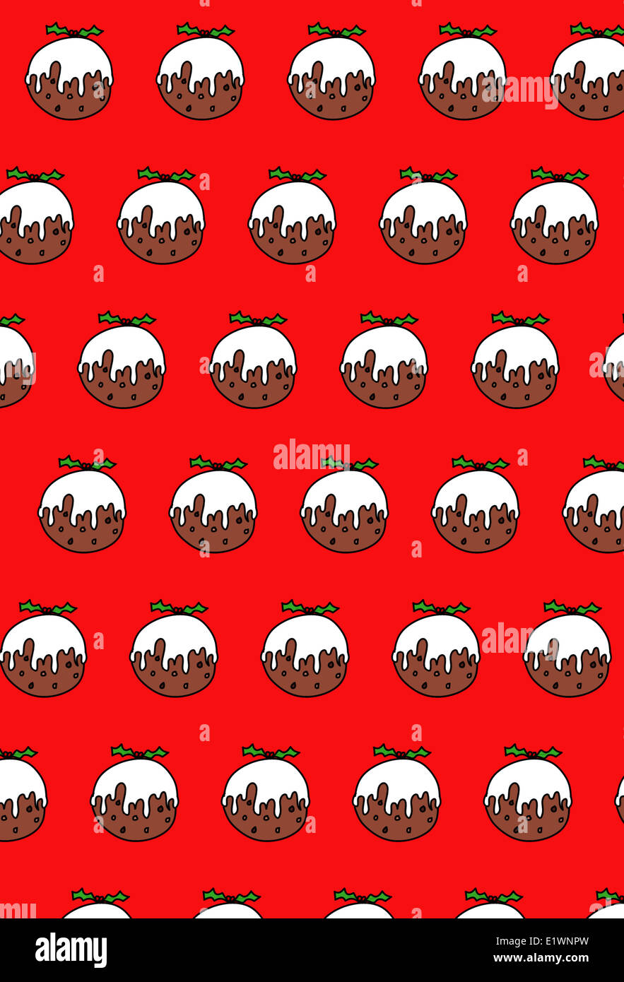 Illustration of Christmas pudding wallpaper Stock Photo - Alamy