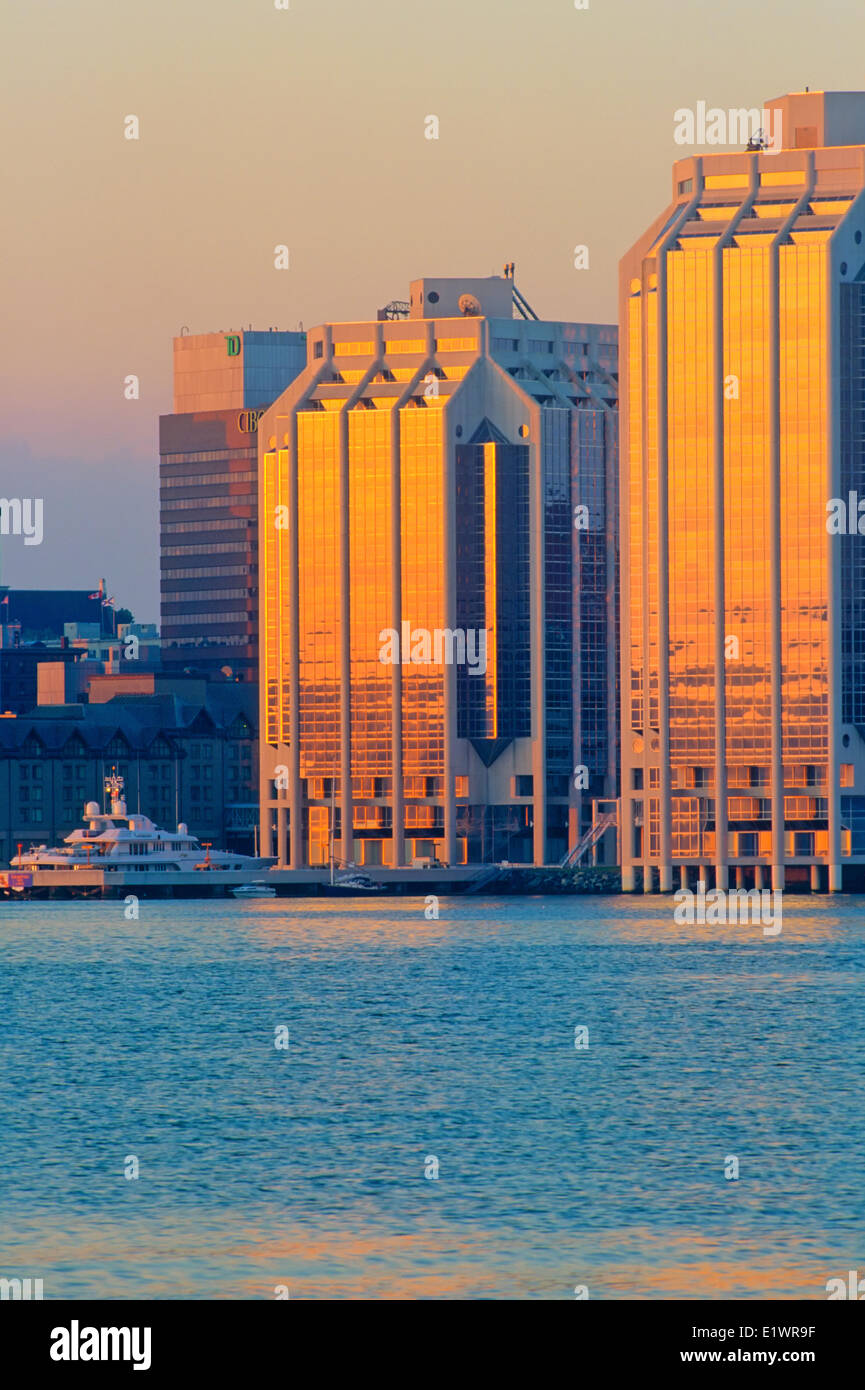Purdy's Wharf and yatch, Halifax waterfront, Nova Scotia, Canada Stock ...