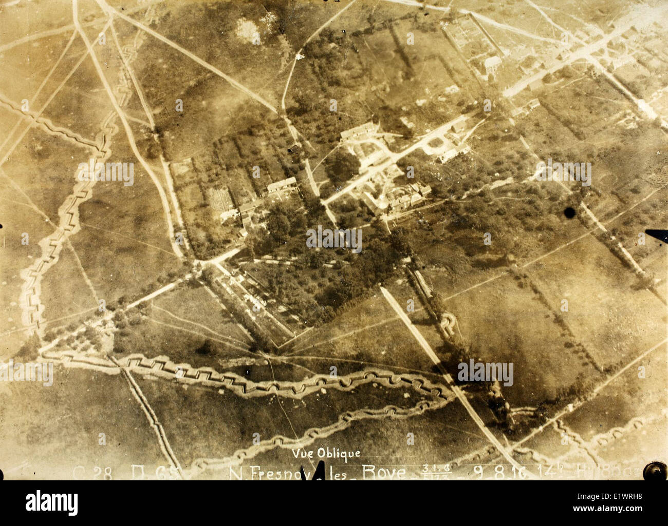 This aerial view from World War I provides a rare glimpse into early ...