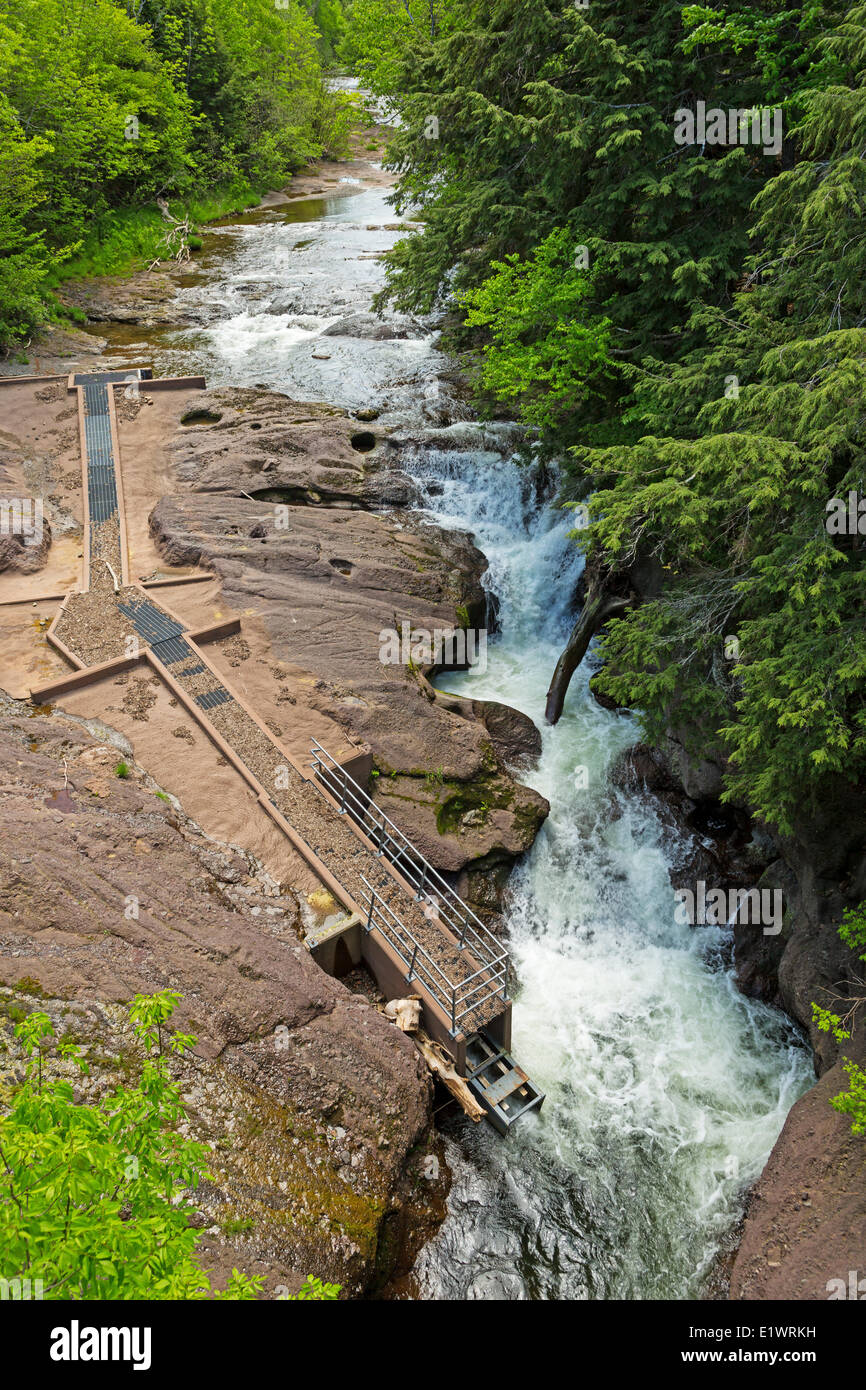 Fish ladder, The Falls, on Waughs River, Colchester County, Nova Scotia ...