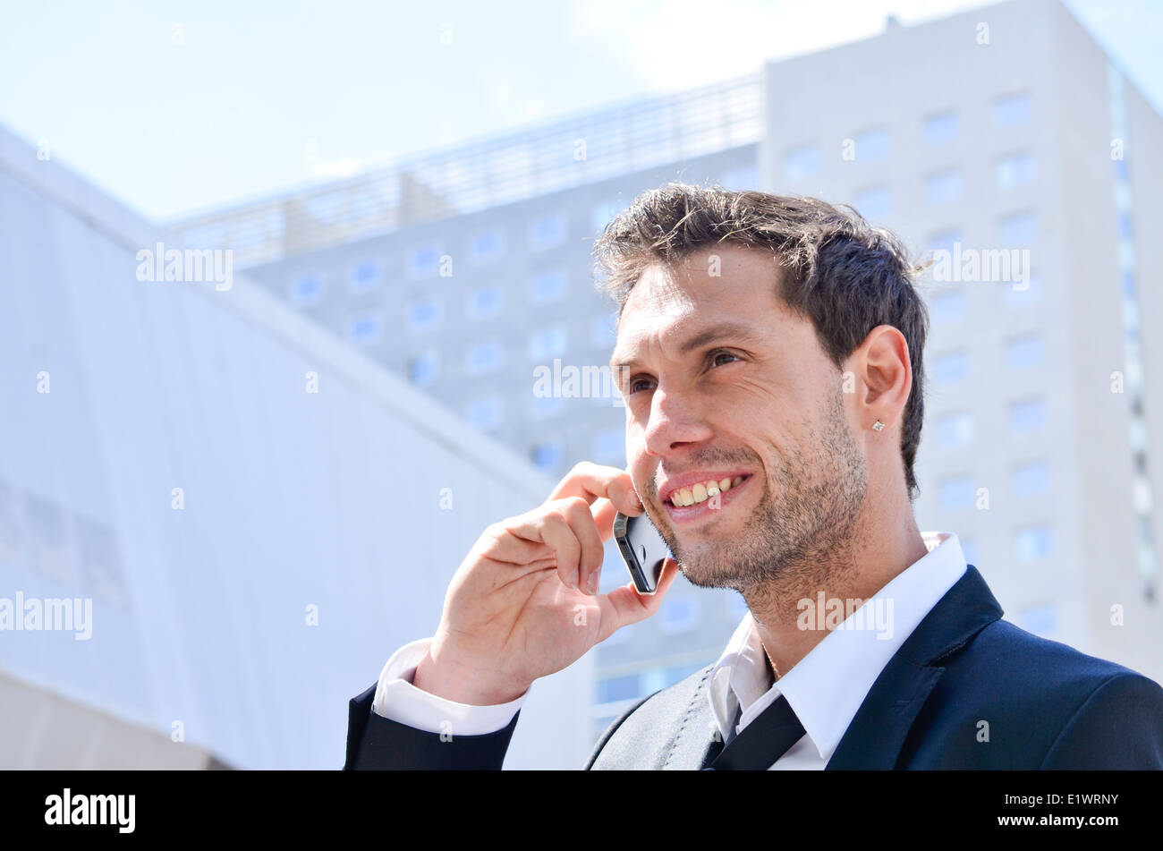 Businessman using cell phone Stock Photo - Alamy