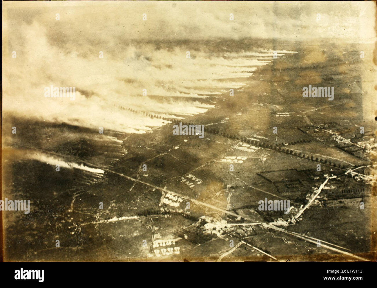 This aerial view from World War I showcases early aviation during the ...