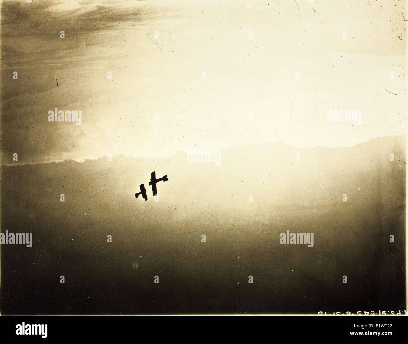 This image represents aerial combat from World War I, showcasing ...