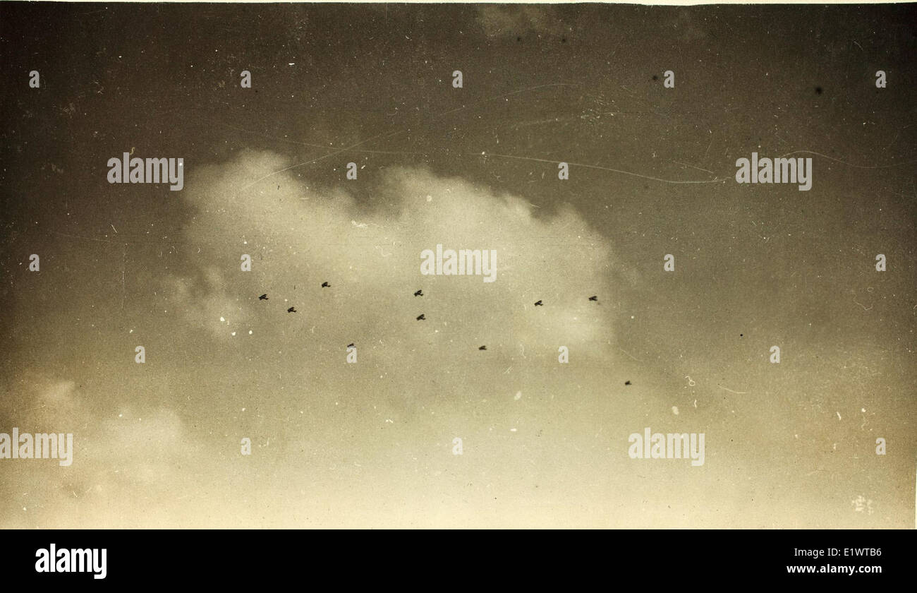 This image depicts aerial combat during World War I, a significant ...