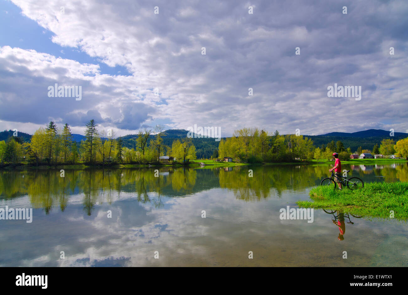 Biking, Shuswap River, Grindrod, British Columbia, Canada, MR 001 Stock ...
