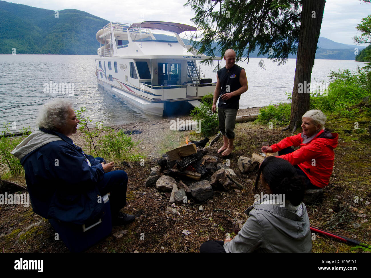 Houseboating, Shuswap Lake, near Salmon Arm, British Columbia, Canada ...