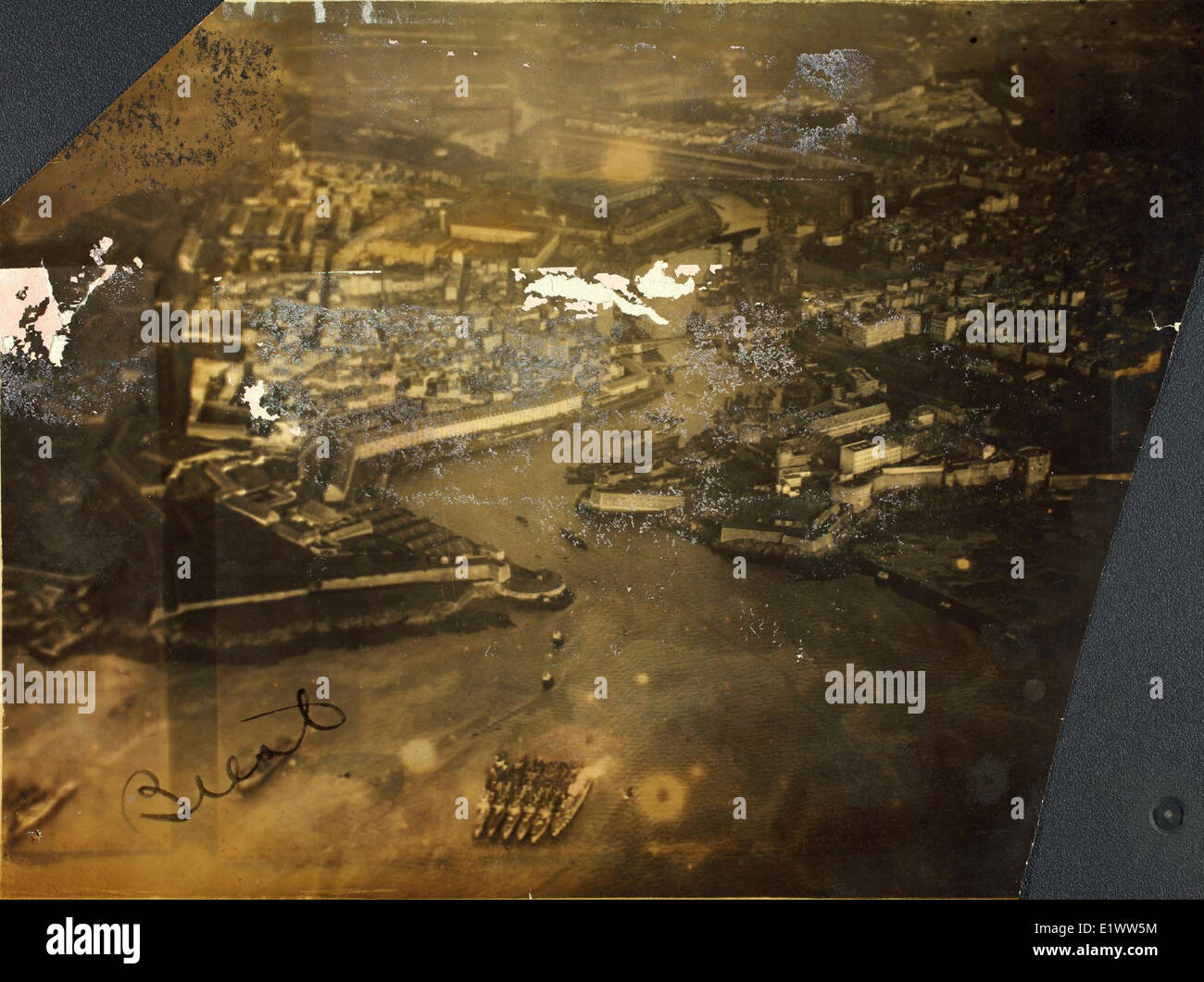 This aerial photograph from World War I captures the scale and ...