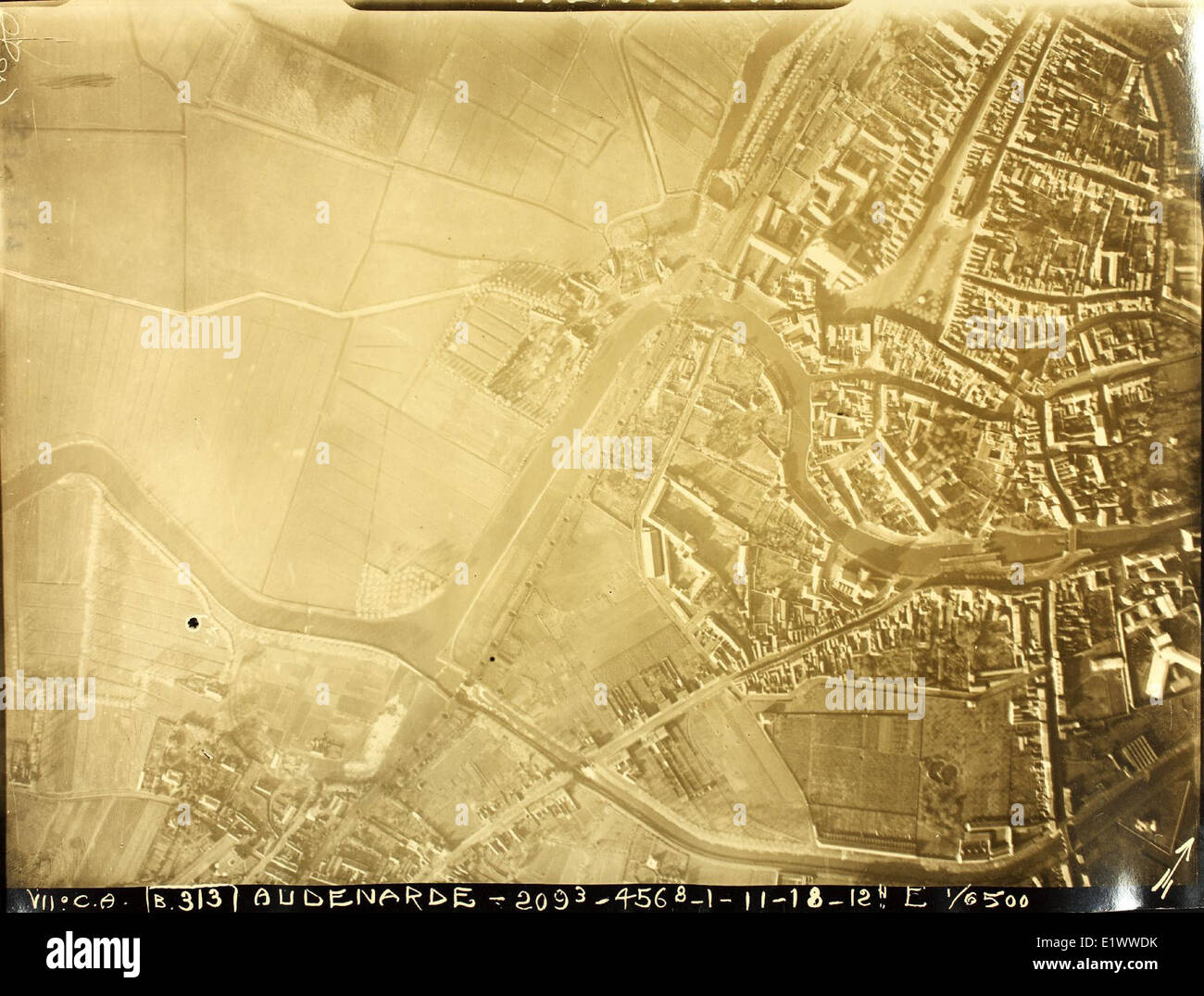 This aerial view from World War One (1914-1918) showcases the early ...