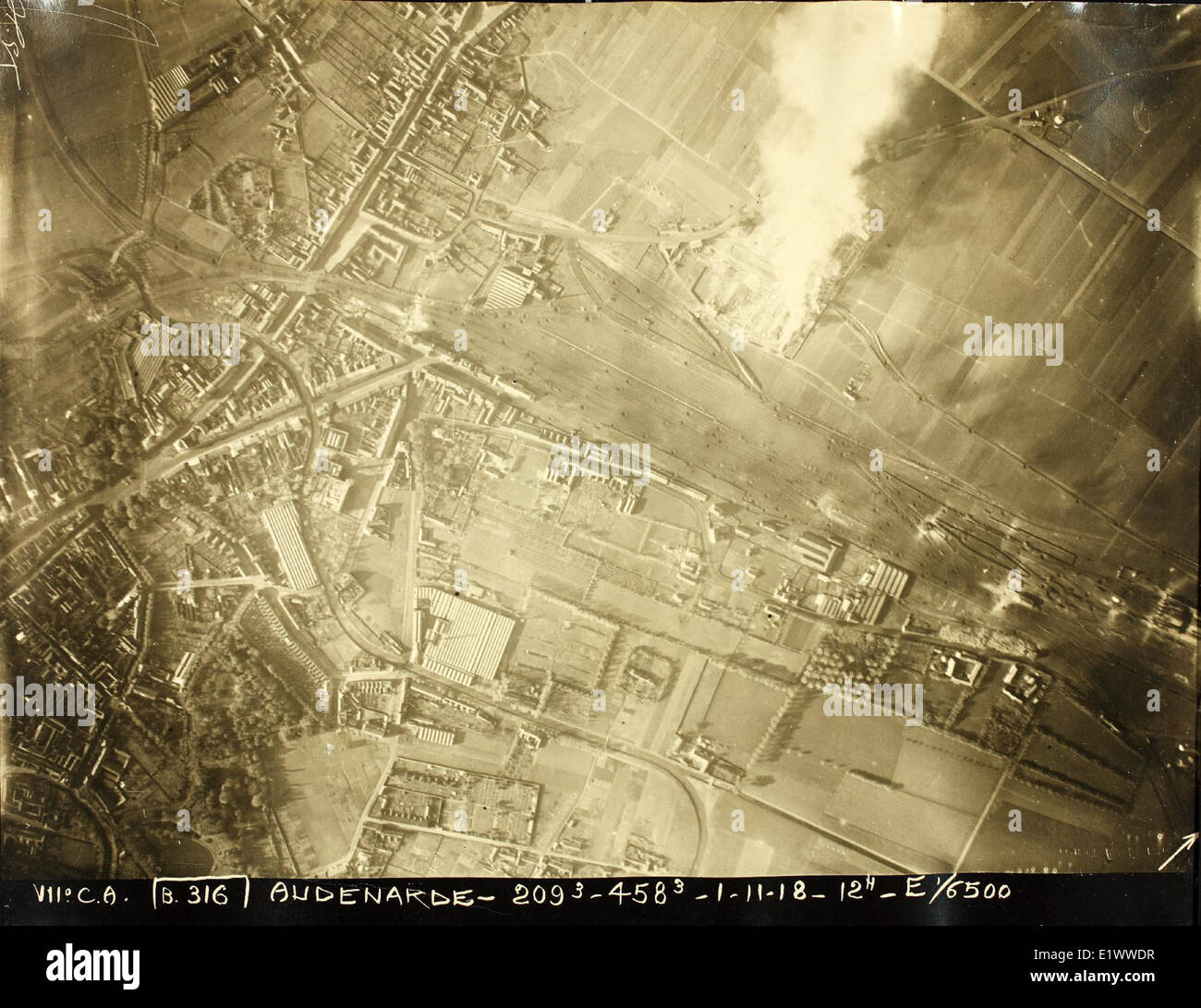 This aerial view taken during World War I provides a unique perspective ...