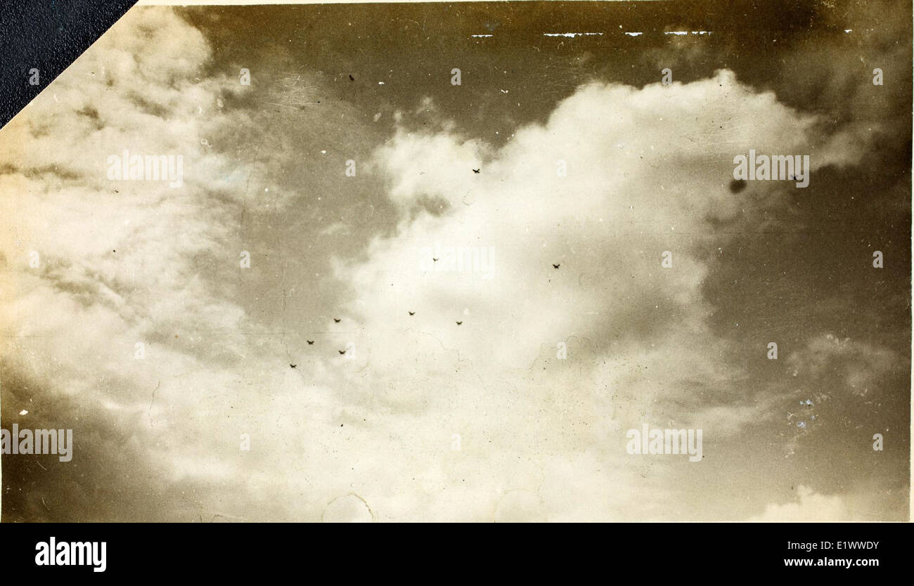 This photo highlights aerial combat during World War I, showcasing the ...