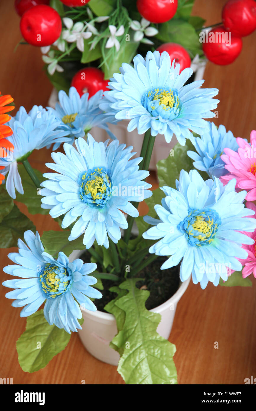 Colorful of artificial flowers for background Stock Photo - Alamy