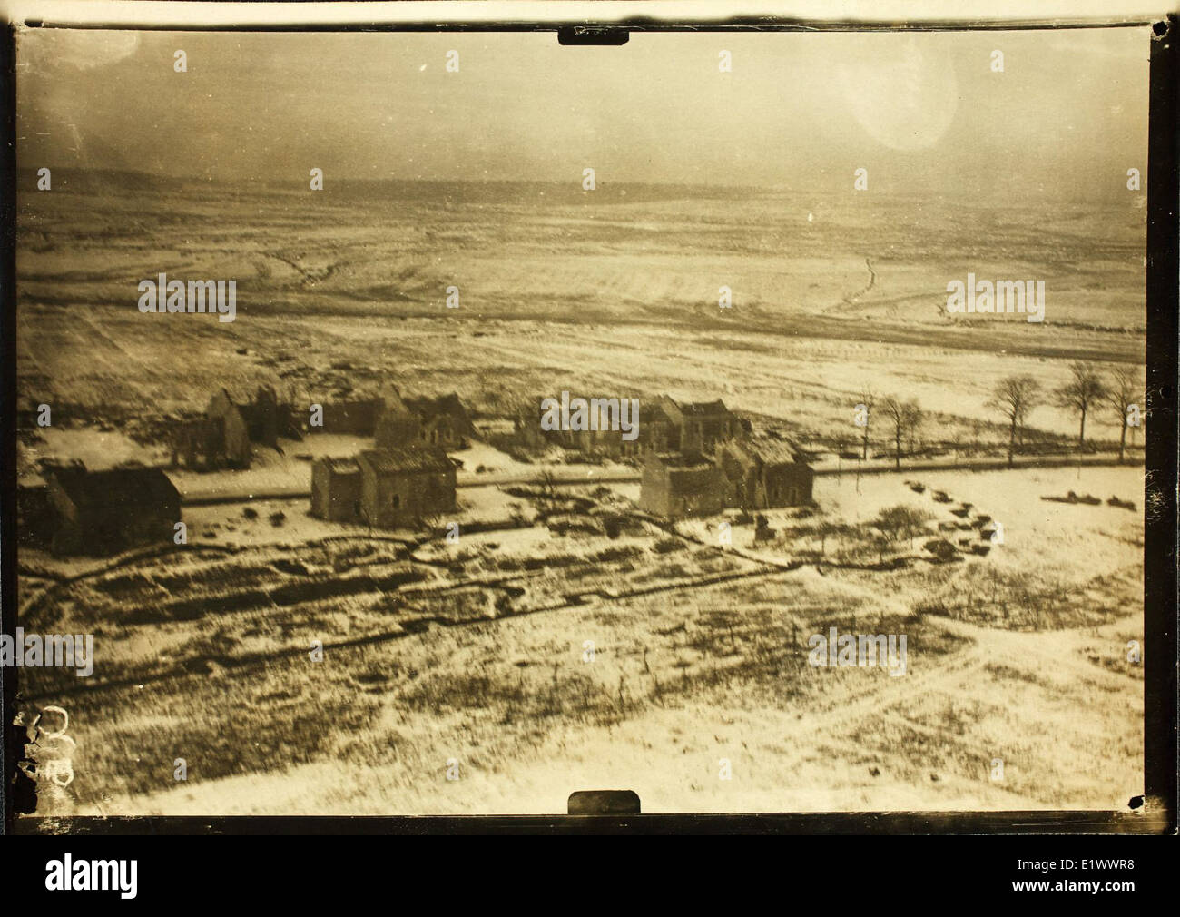This aerial view from World War I shows key battlefield locations ...