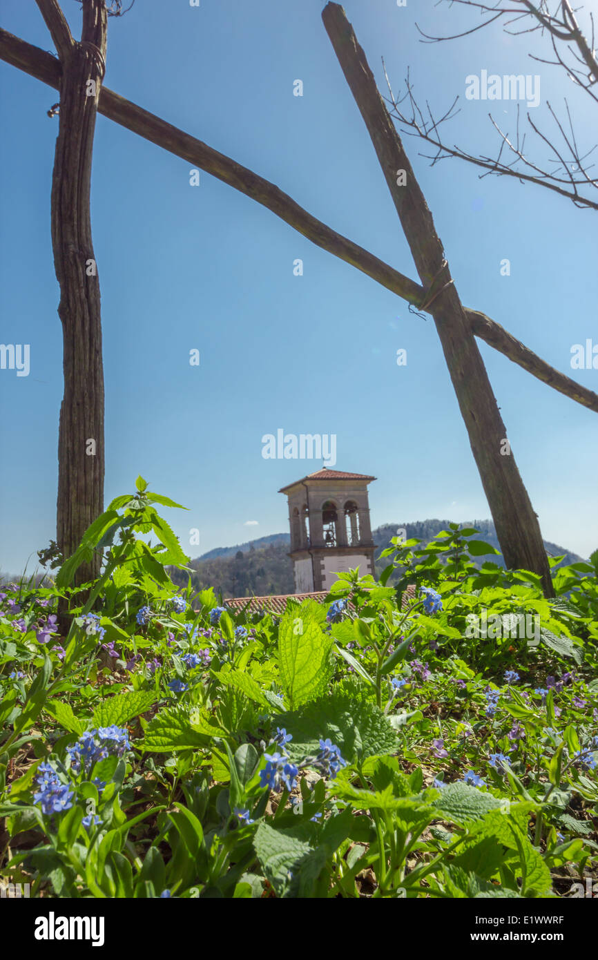 church on a spring day in a little town of Italy Stock Photo - Alamy