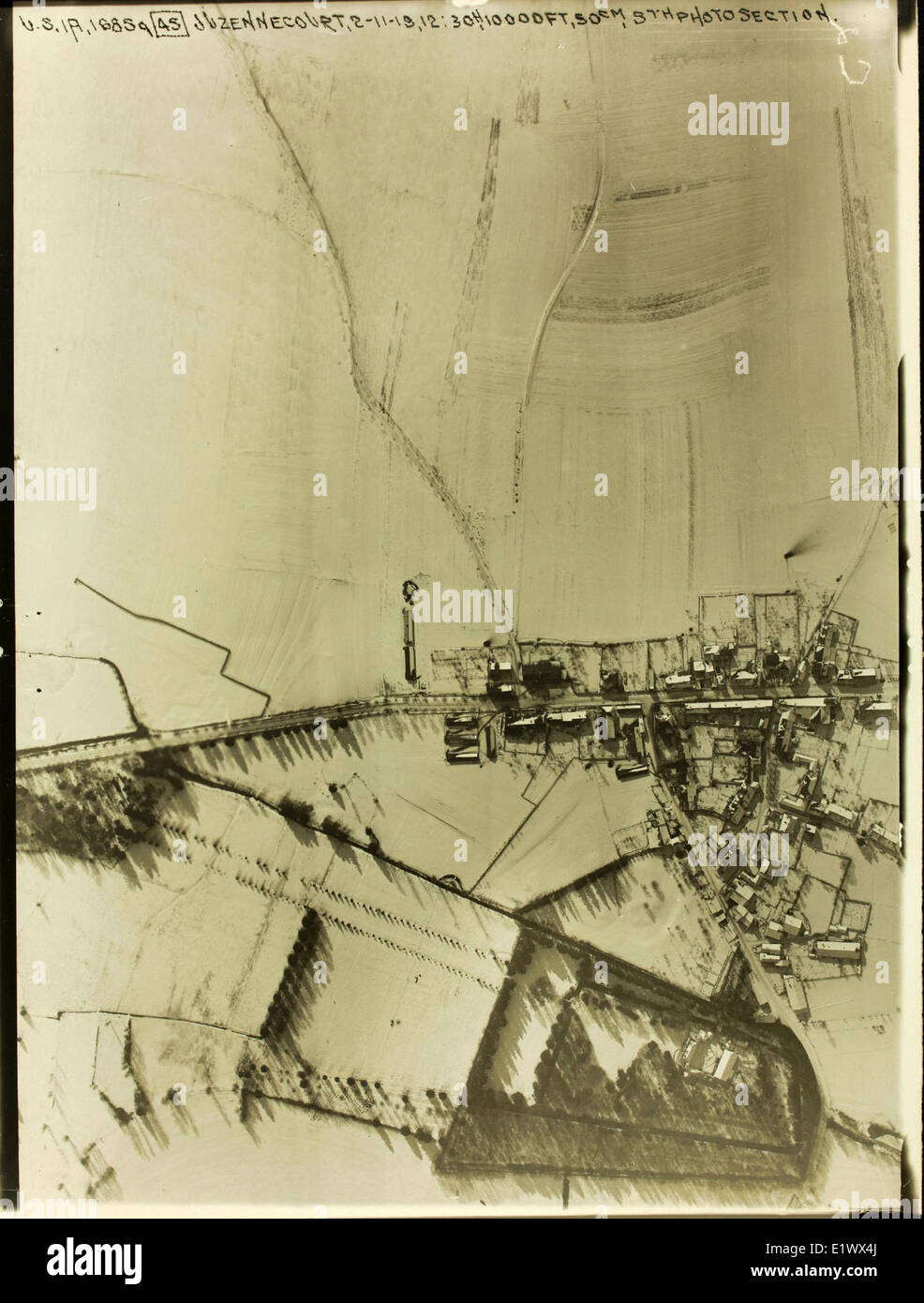 This aerial view from World War I provides a unique perspective of the ...