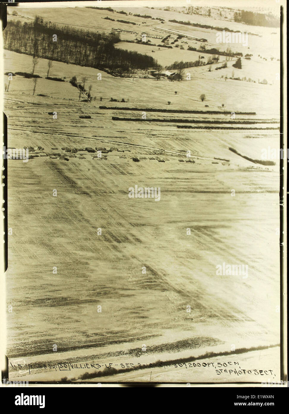 An aerial view from World War I, showcasing the strategic aspects of ...