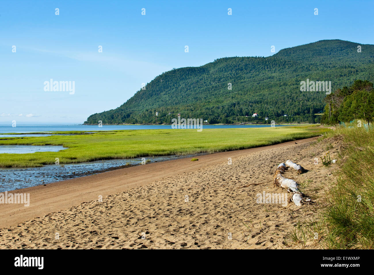 Baie-Saint-Paul beach overlooking the St. Lawrence River. In the ...