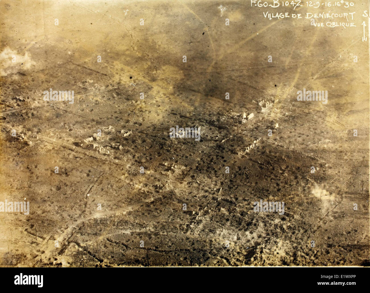 This aerial view from World War I captures the scale and devastation of ...