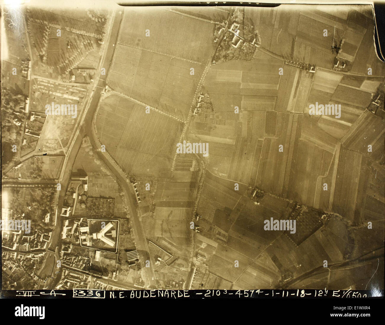 This aerial photograph from World War I shows the scale of the conflict ...