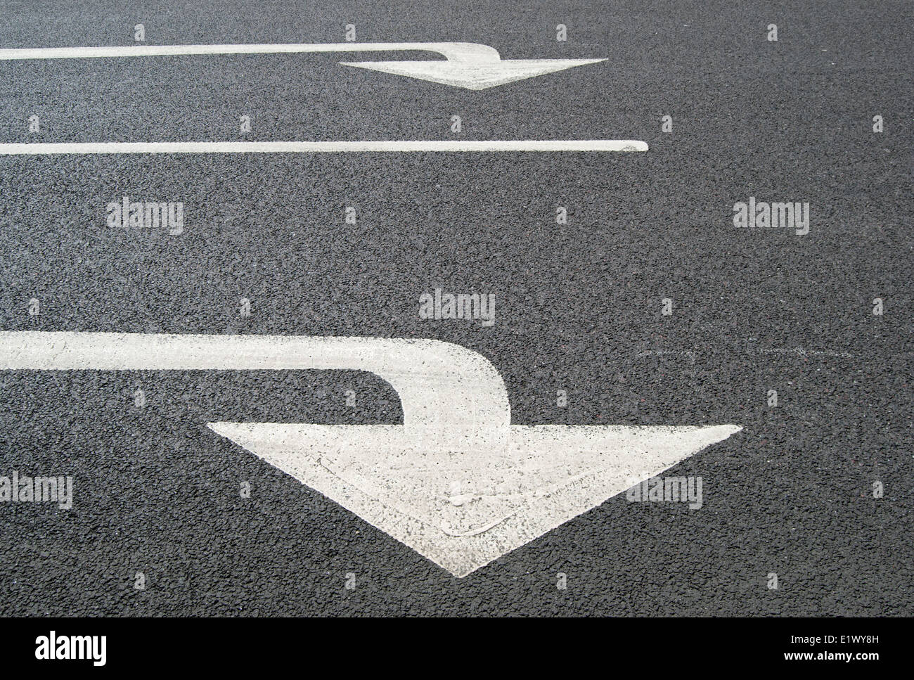 Road markings arrows hi-res stock photography and images - Alamy