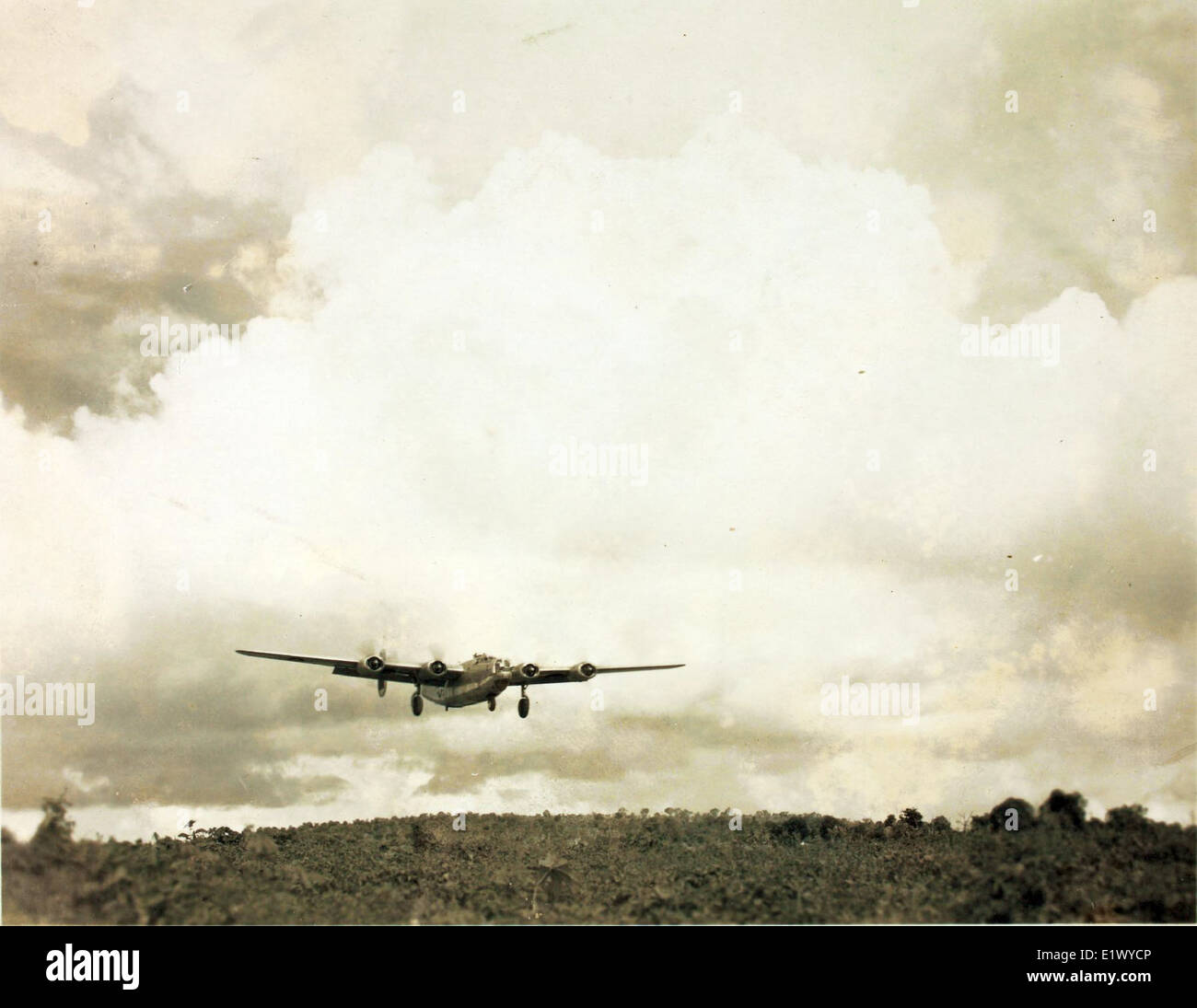 This photo highlights the B-24 bombers of the 13th Bombardment Squadron ...