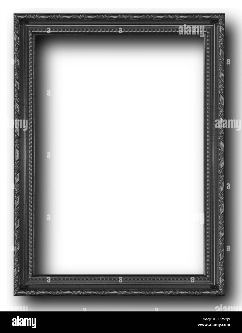 Black wood picture frame Isolated on white background Stock Photo - Alamy
