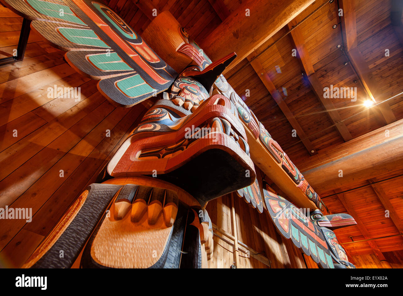 Beautifully carved totem poles traditional first nations architecture ...