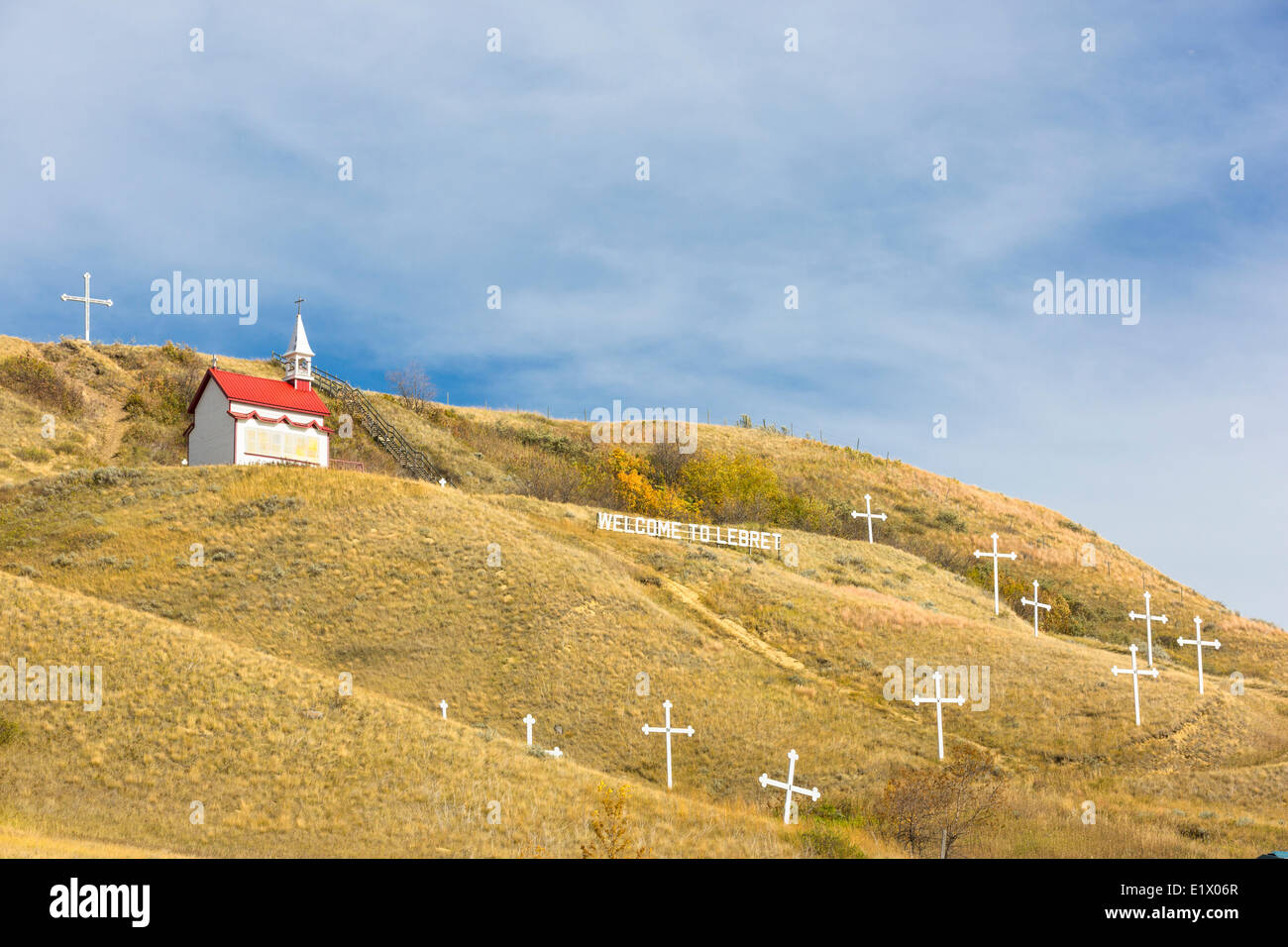 Small chapel shrine on the hill overlooking Village of Lebret, Mission ...
