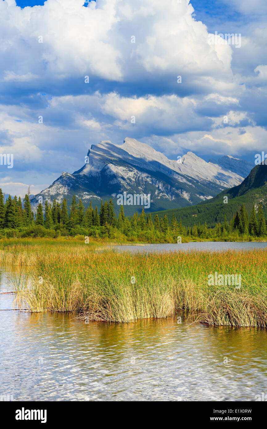 View of Mount Rundle from Vermillion Lakes, Banff National Park ...