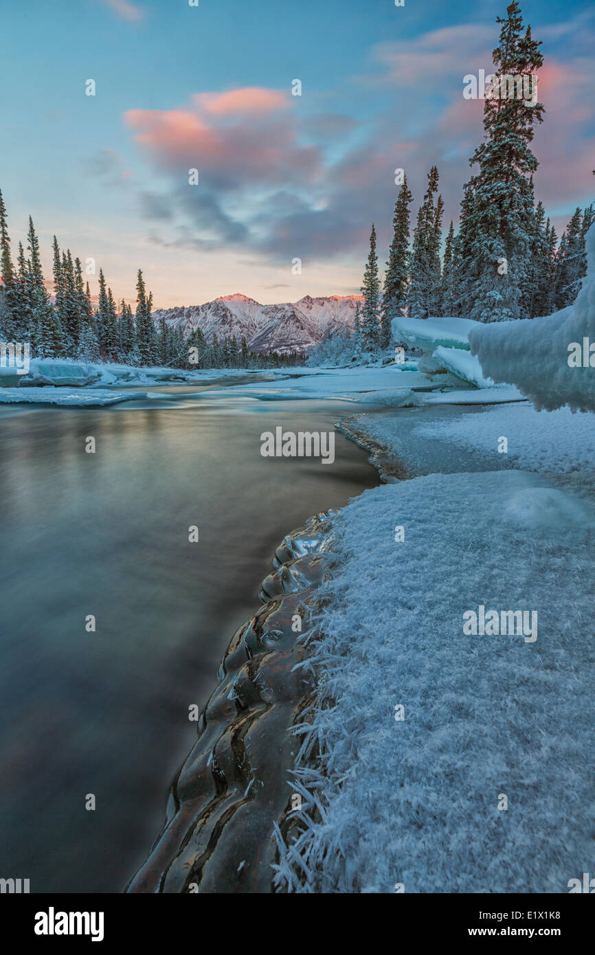 Ice forms on the Wheaton River as it flows towards the Gray Ridge in ...