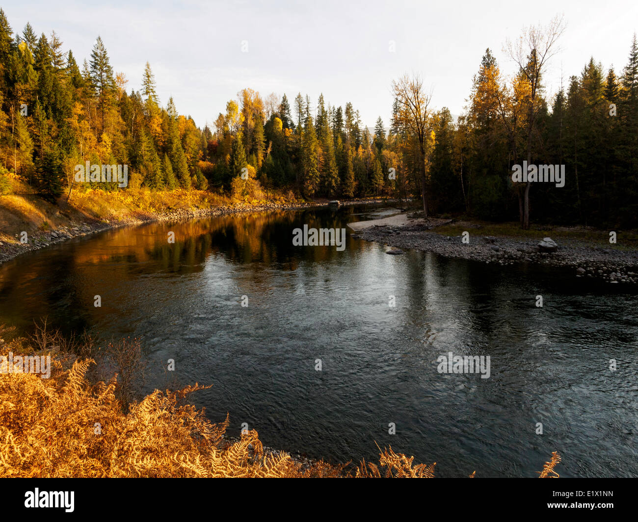View of the Slocan River from the Slocan Valley Rail Trail, near Slocan ...