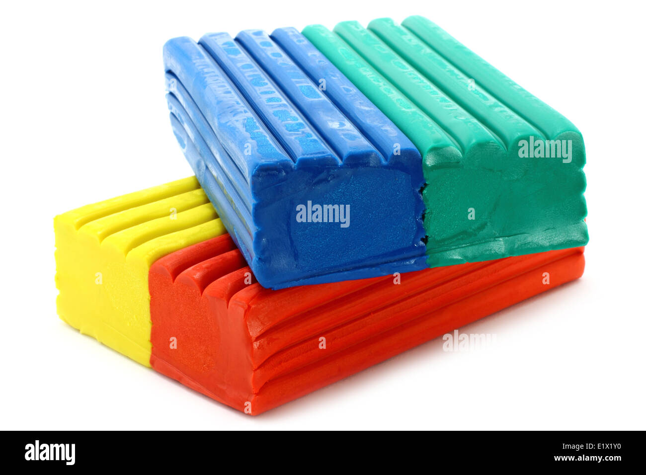 Colour plasticine close-up on a white background Stock Photo - Alamy