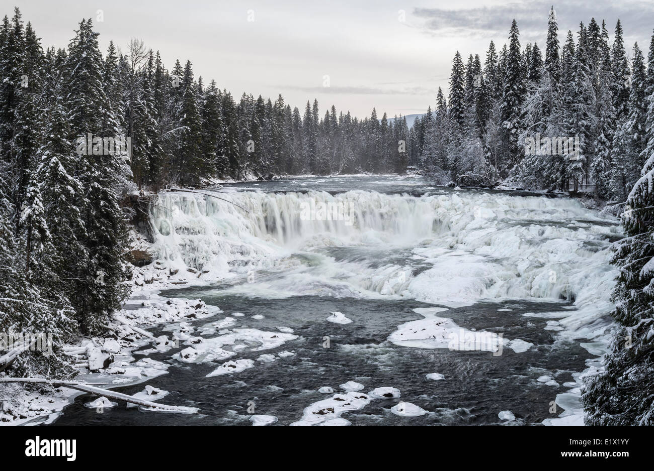 Dawson Falls in winter in Wells Gray Provincial Park, Clearwater ...