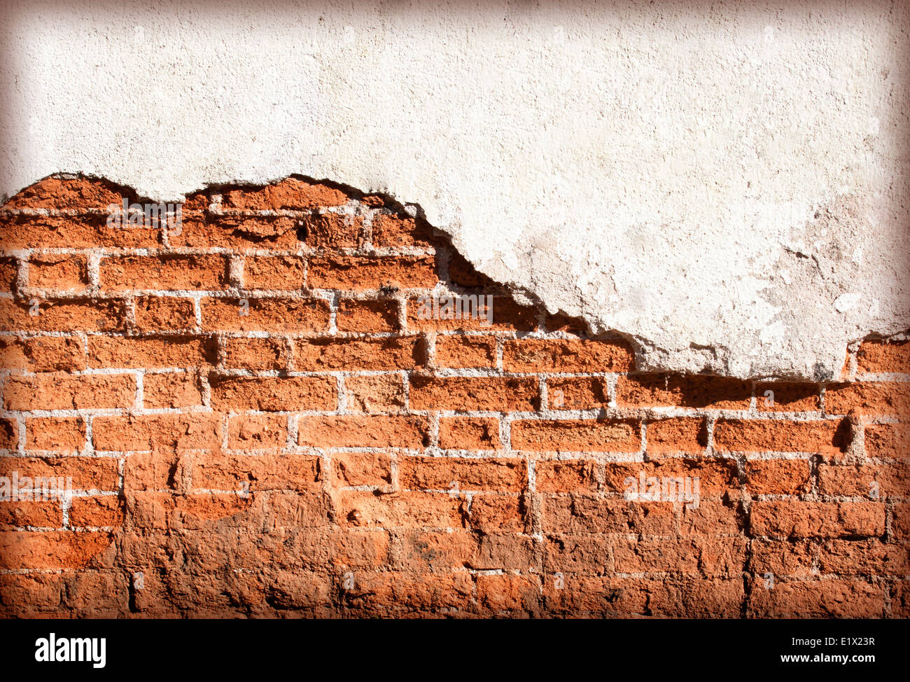Decayed, cracked concrete vintage brick wall background Stock Photo - Alamy
