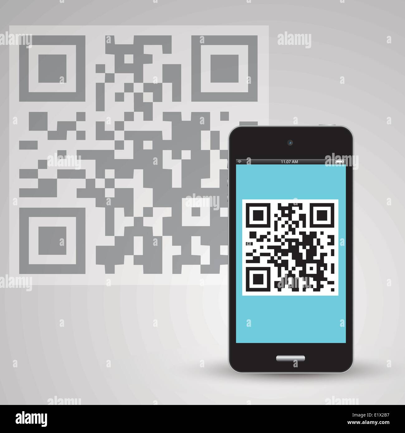 qr code on smartphone with background vector eps10 Stock Vector Image ...