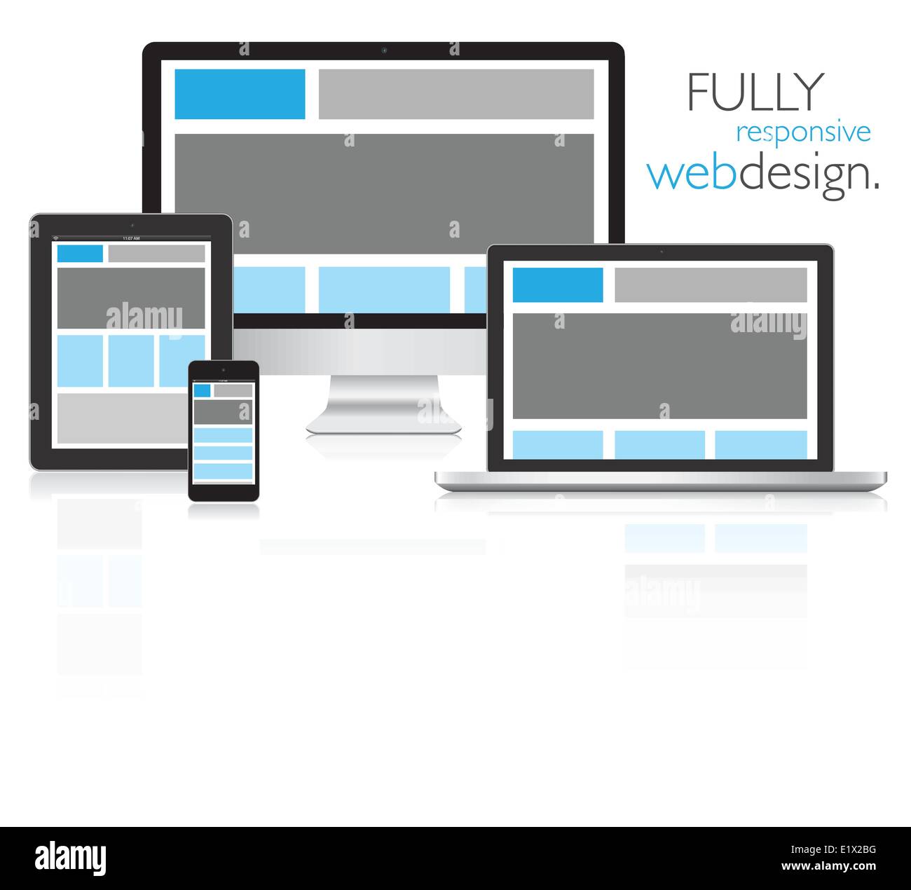 Fully responsive web design in electronic devices vector eps10 Stock Vector Image & Art - Alamy