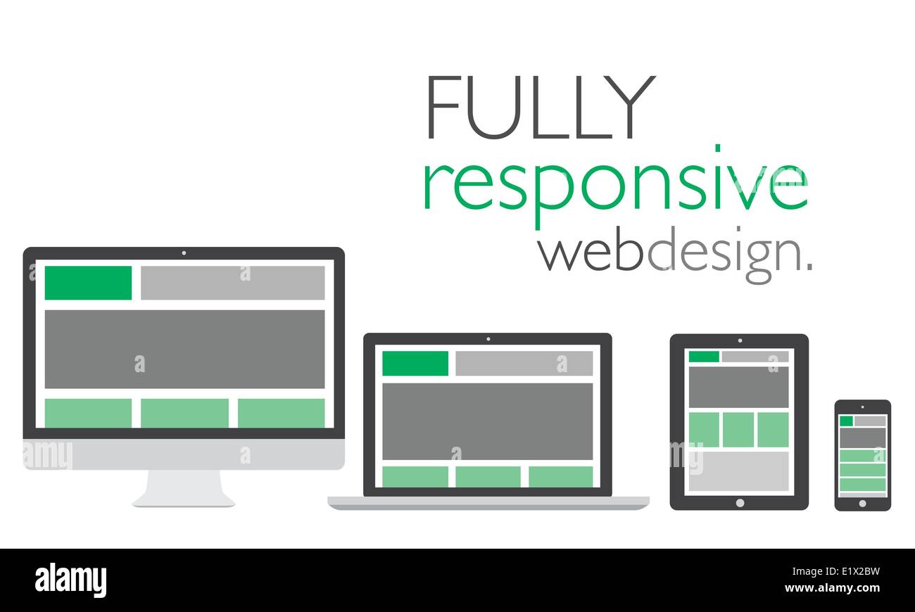 Fully responsive web design in electronic icon devices vector Stock ... Fully responsive web design in electronic icon devices vector Stock ...