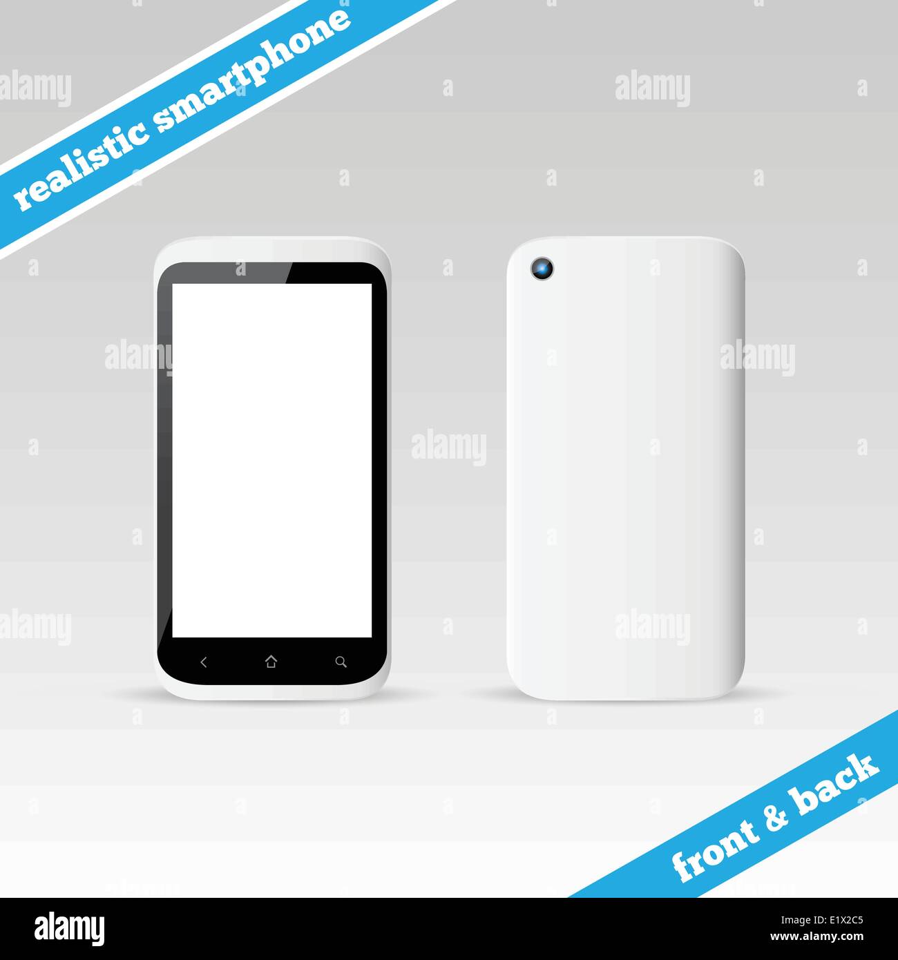 Empty realistic white smartphone front and back vector eps10 Stock ...