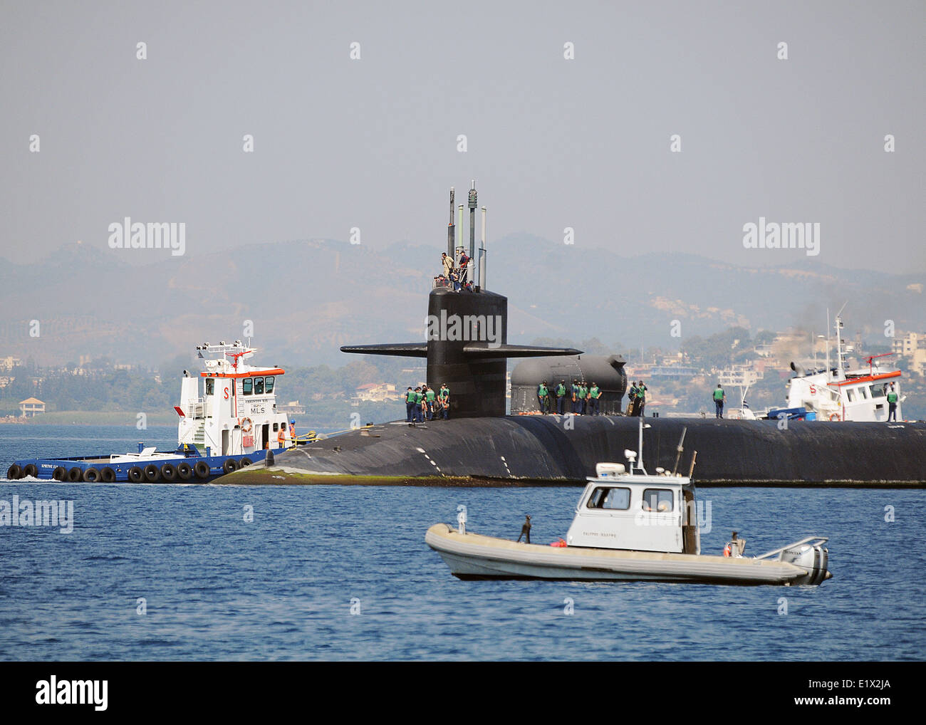 US Navy Ohio-class nuclear guided missile submarine USS Georgia pulls ...