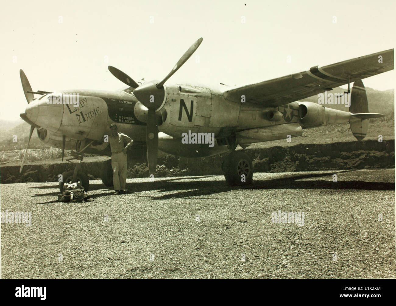 LT R.L. "Bob" Peters' P-38 "Lady Madie" of the 80th Fighter Squadron ...