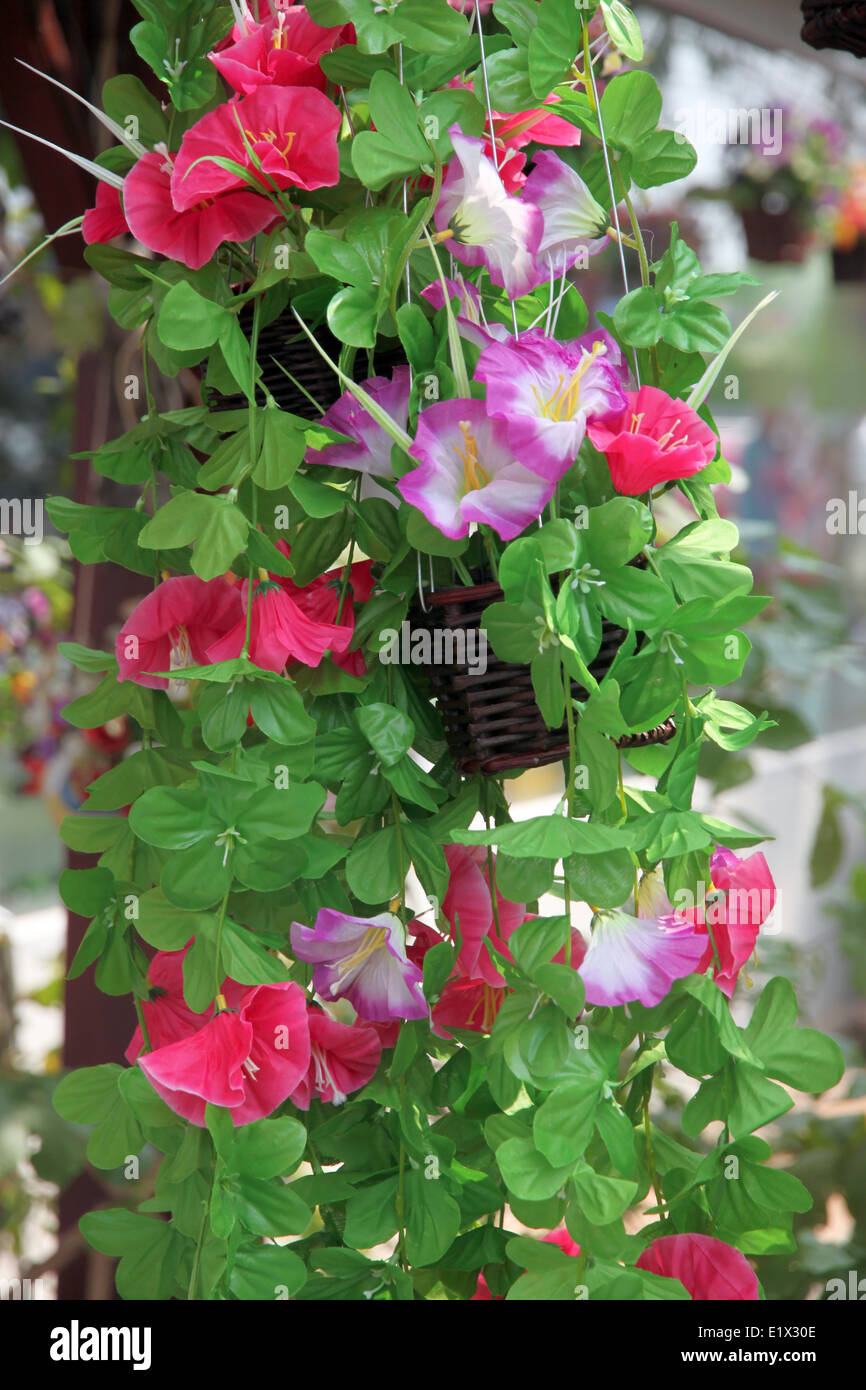 Pink Artificial flowers colorful for the background Stock Photo - Alamy