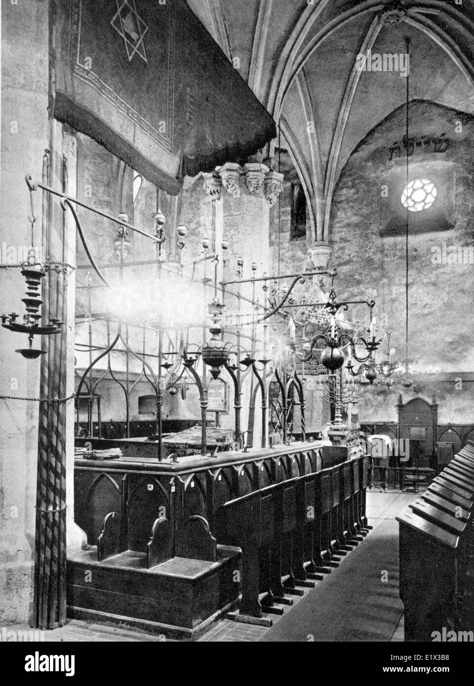 Jewish quarter of Prague, former Jewish ghetto of the Old town. c. 1920 ...