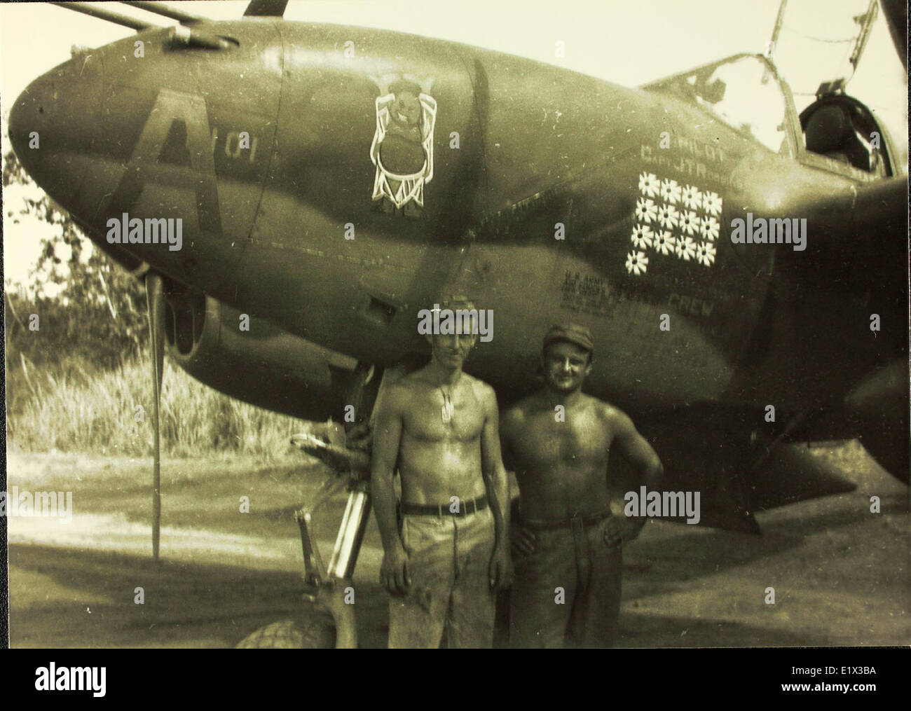 The ground crew assigned to CAPT J.T. Robbin's P-38 of the 80th Fighter ...