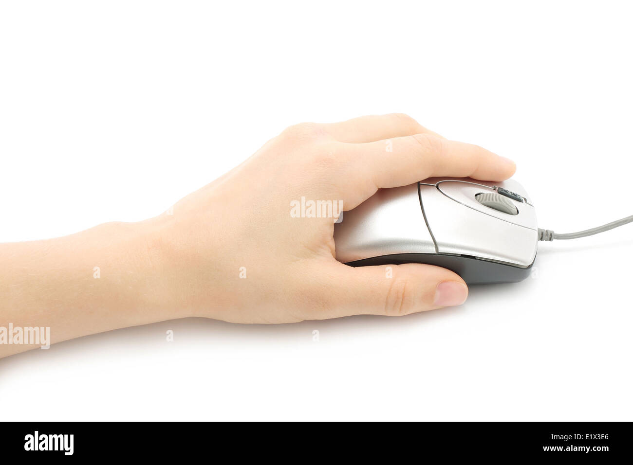 Hand on mouse internet Cut Out Stock Images & Pictures - Alamy