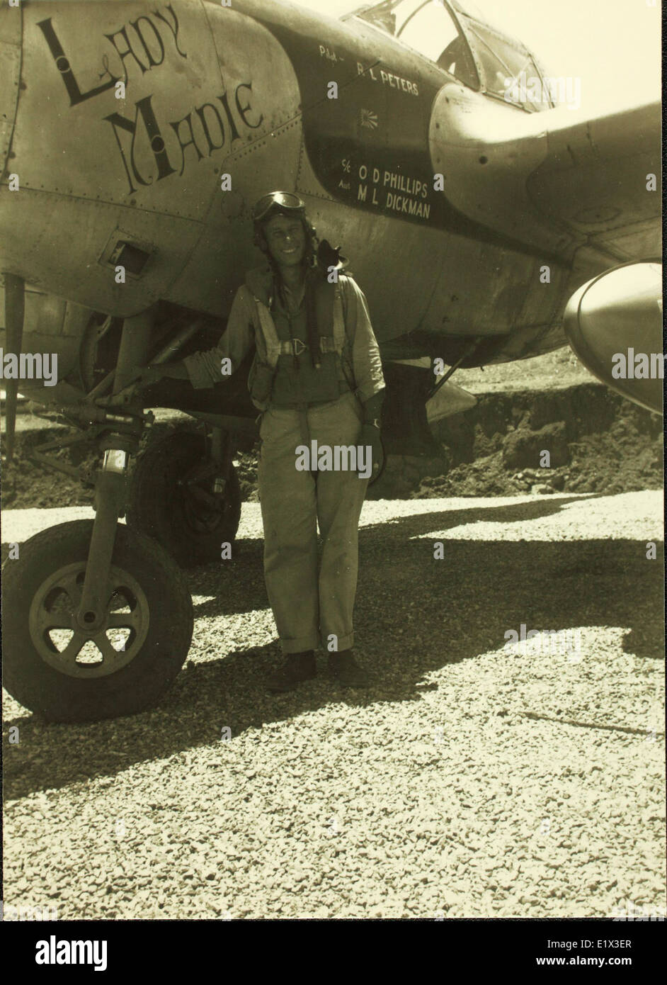 LT R.L. "Bob" Peters' P-38L "Lady Madie" of the 80th Fighter Squadron ...