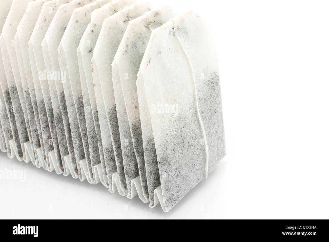 Tea bags on a white background Stock Photo - Alamy