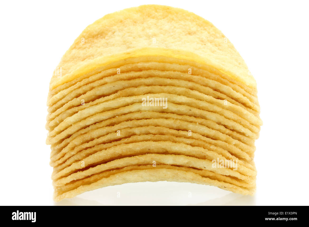 Heap of potato chips on a white background Stock Photo - Alamy
